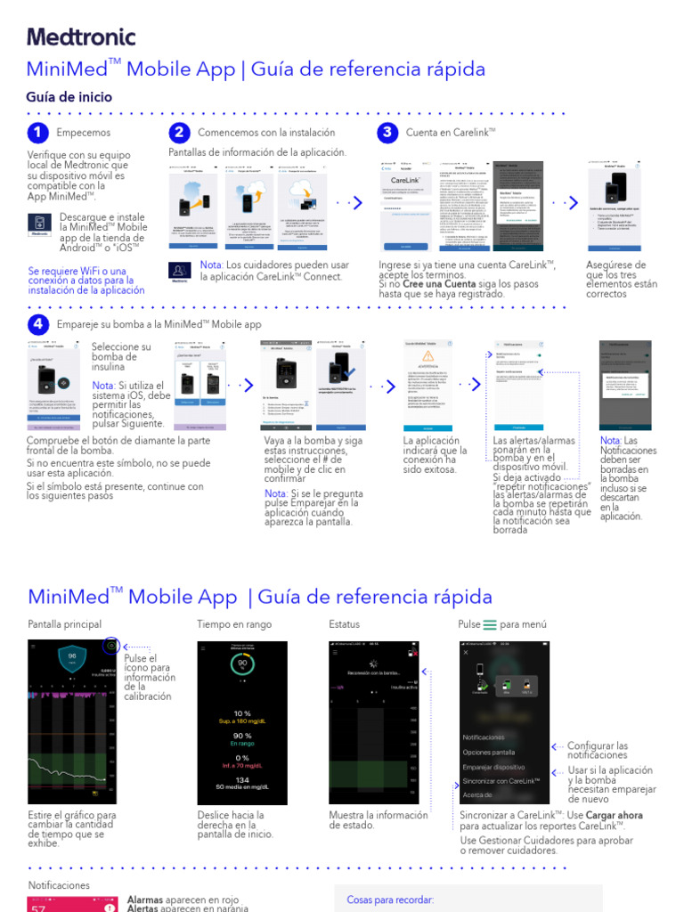 Guia de Referencia Rapida MiniMed™ Mobile App | PDF | Software móvil ...