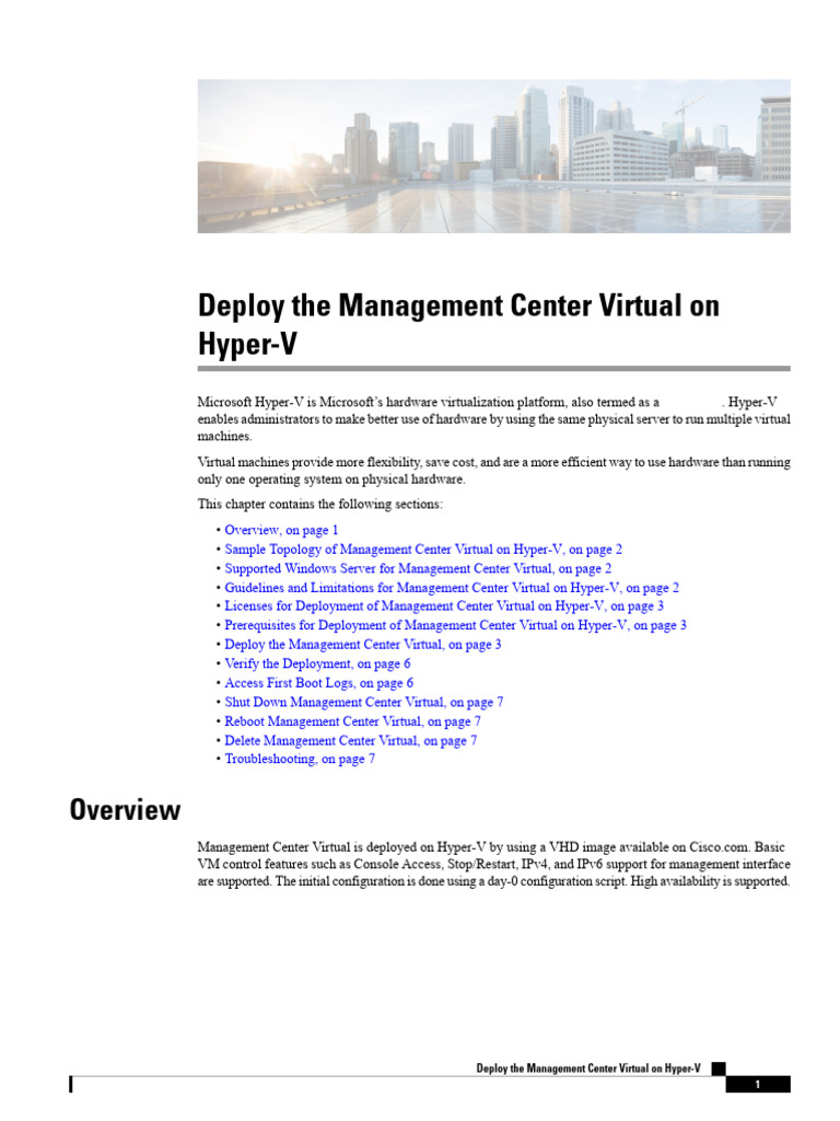 Deploy Management Center on Hyper-V | PDF | Hyper V | Virtualization
