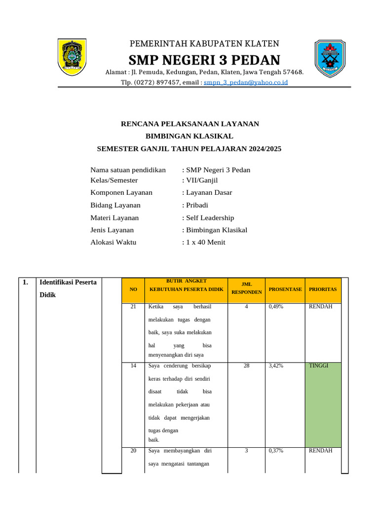 Modul Layanan BK 25 | PDF