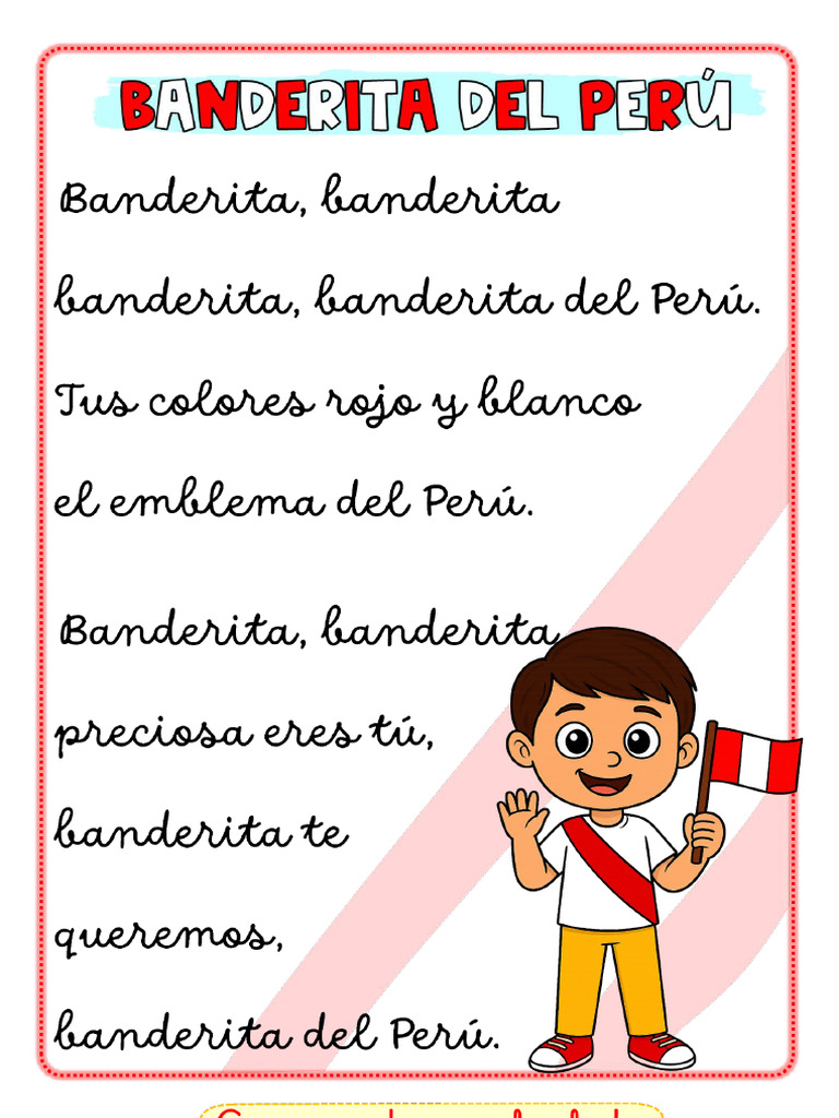 Ficha Adicional Leemos Una Canciòn Banderita Del Perù | PDF