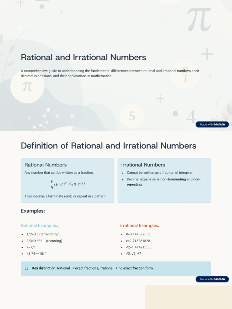 Rational and Irrational Numbers | PDF | Numbers | Rational Number