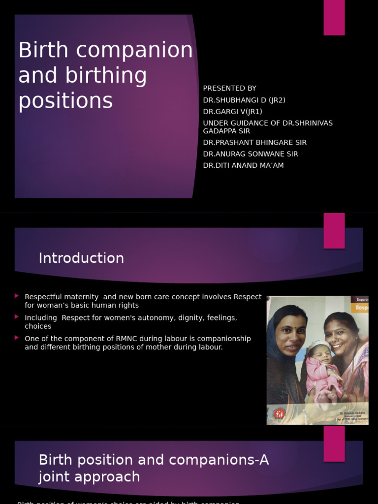 Birth Companions and Positions in Labor | PDF | Childbirth | Pelvis