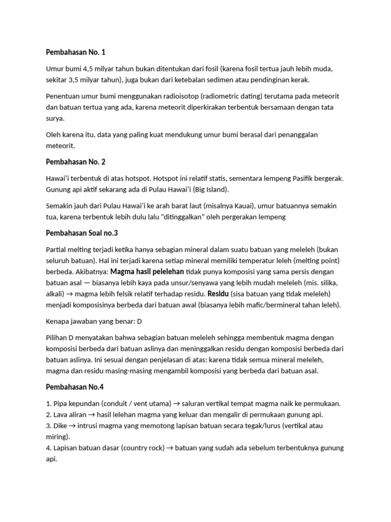 Umur Bumi dan Proses Vulkanik di Hawai'i | PDF