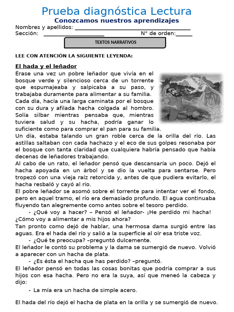 Prueba Diagnóstica de Lectura y Comprensión | PDF | Mito de la inundación