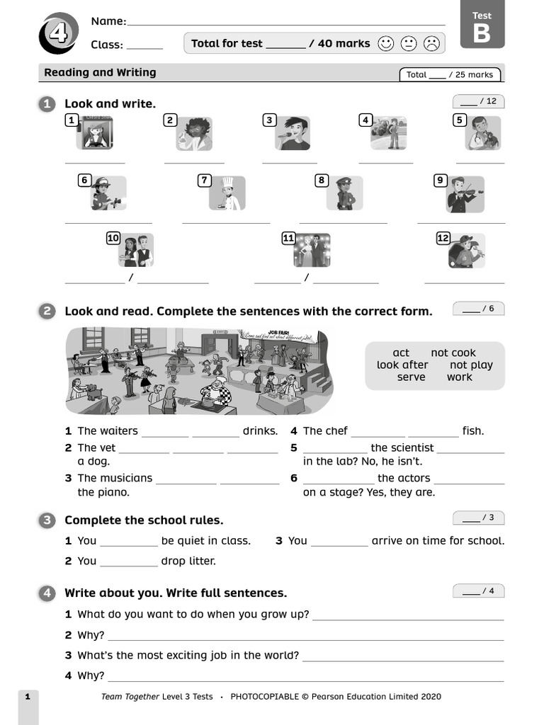 Team Together Level 3 Test B Overview | PDF