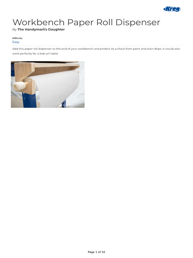 Workbench Paper Roll Dispenser | PDF | Screw