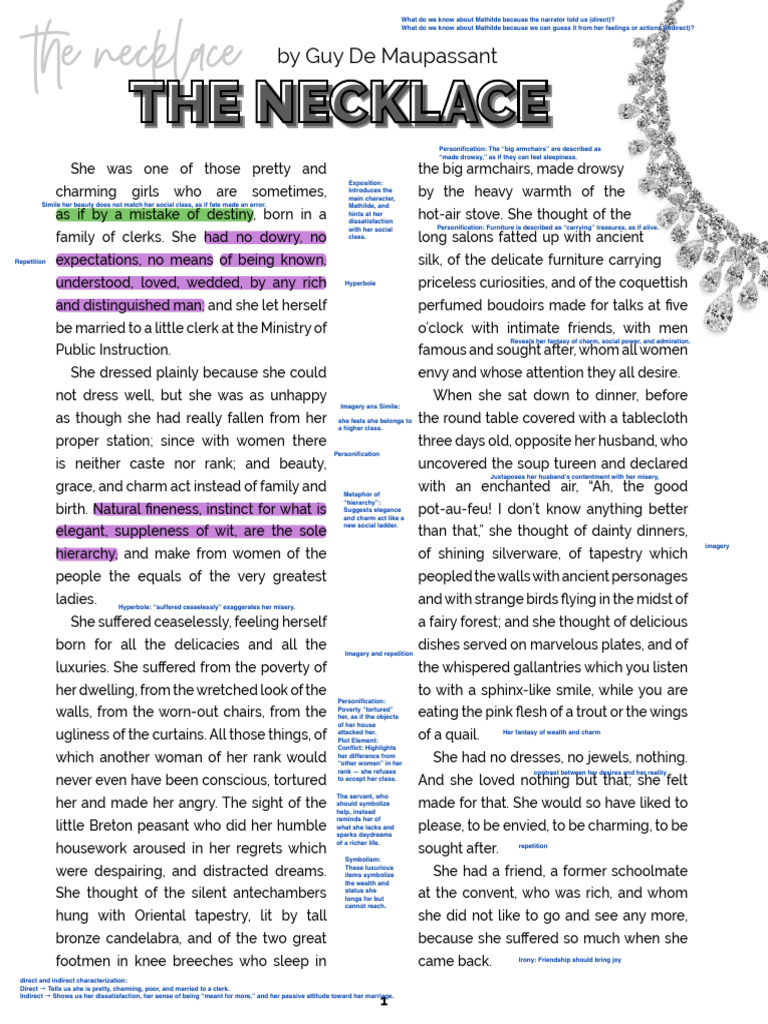 The Necklace Text Annotation | PDF | Usury