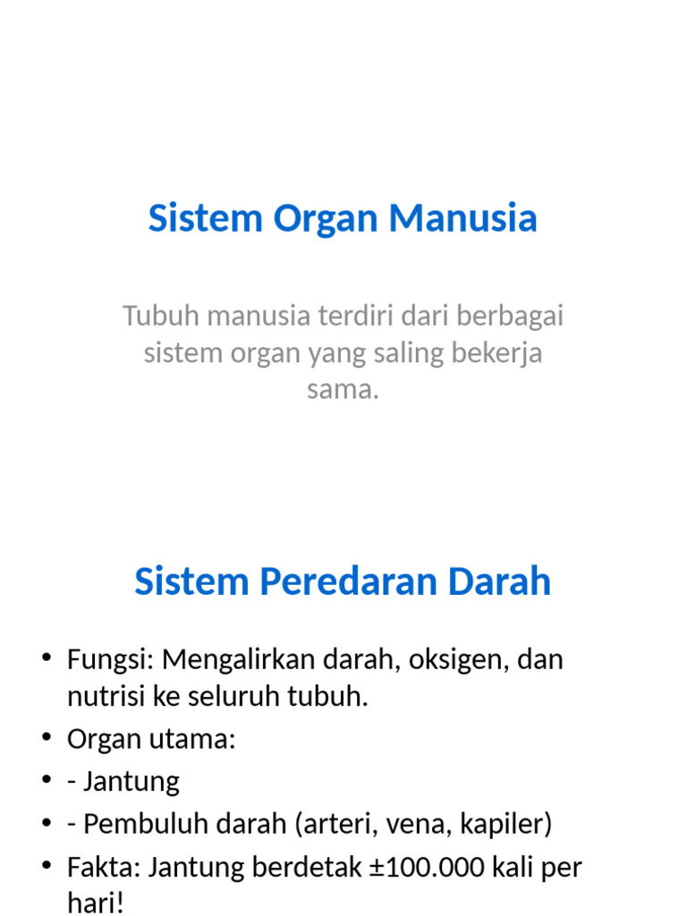Sistem Organ Manusia Edukatif | PDF