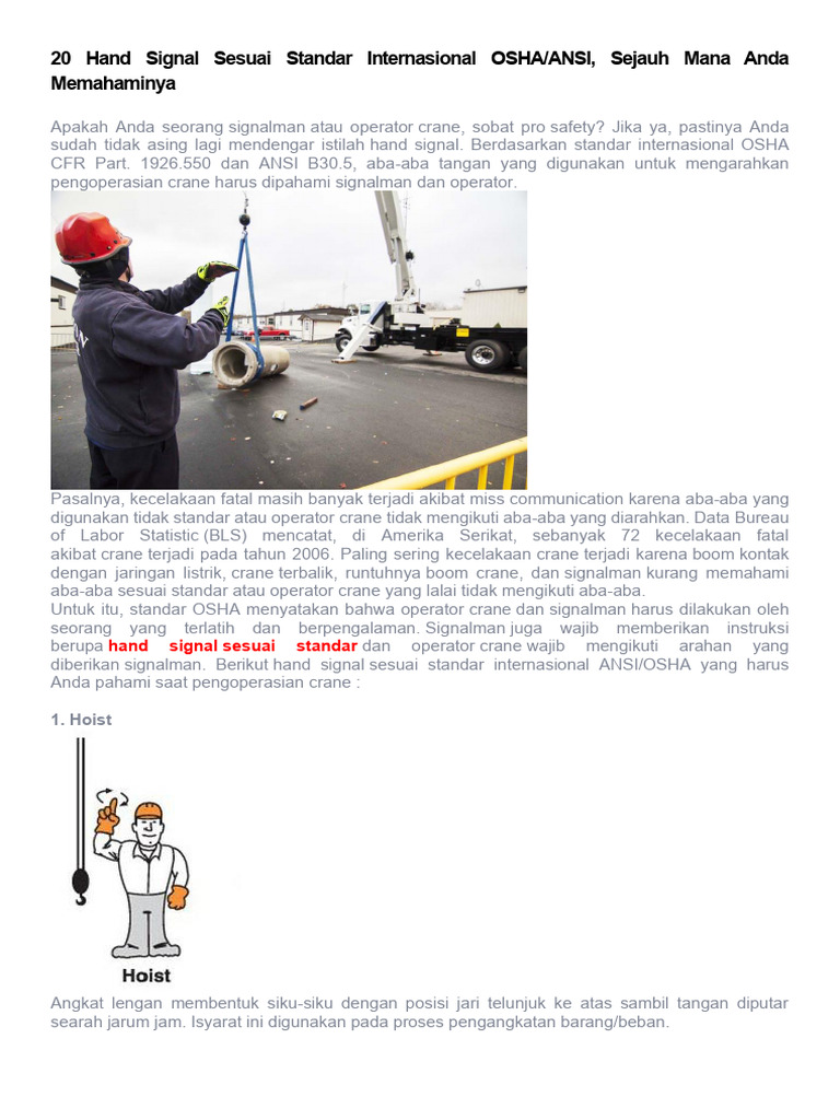 Hand Signal Rigging | PDF