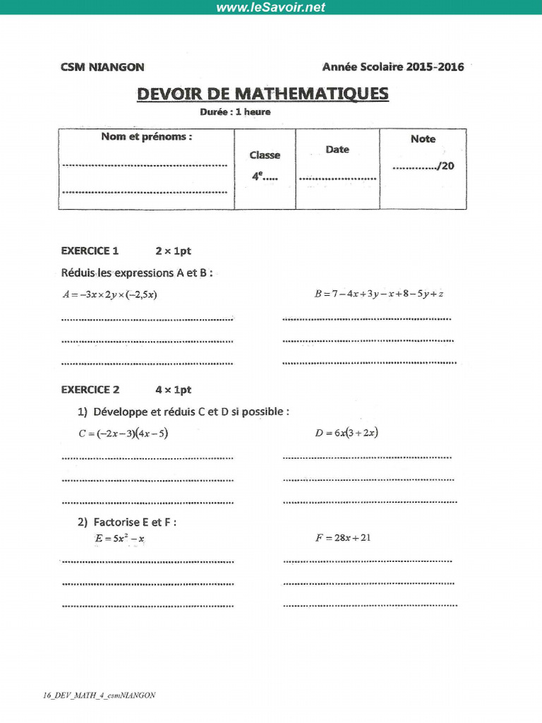 16 Dev Math 4 Csmniangon | PDF