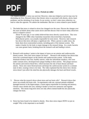 Stress Portrait Of A Killer Worksheet Answers Monster: Jeffrey Dahmer:
