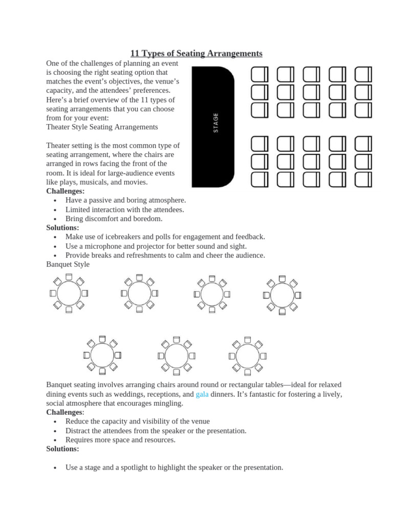 11 Types of Seating Arrangements | PDF