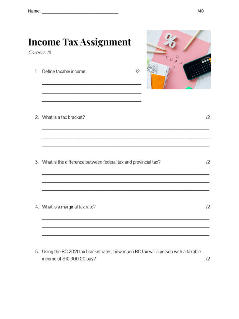 2 - Income Tax Assignment | PDF | Tax Bracket | Taxes