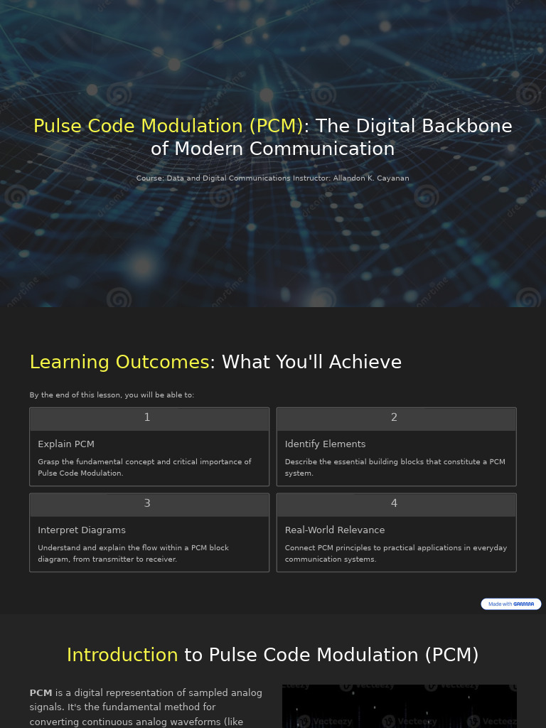 Pulse Code Modulation PCM The Digital Backbone of Modern Communication | PDF | Sampling (Signal ...