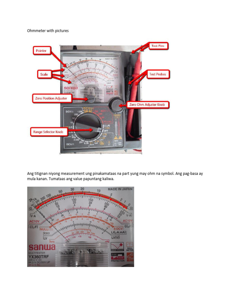 Ohmmeter With Pictures | PDF