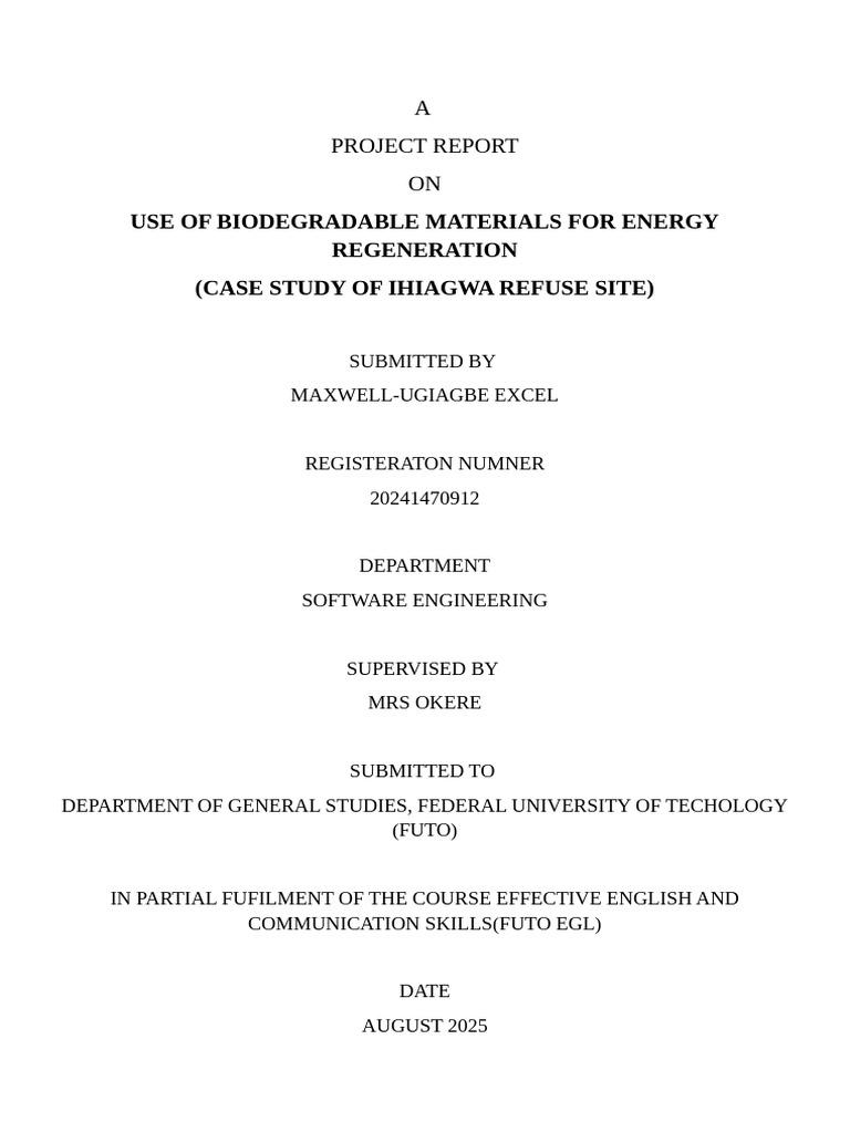 Maxwell Excel Term Paper | PDF | Biodegradation | Biogas