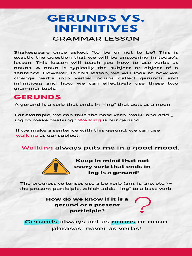 Gerunds and Infinitives Explained | PDF | Verb | Linguistic Typology