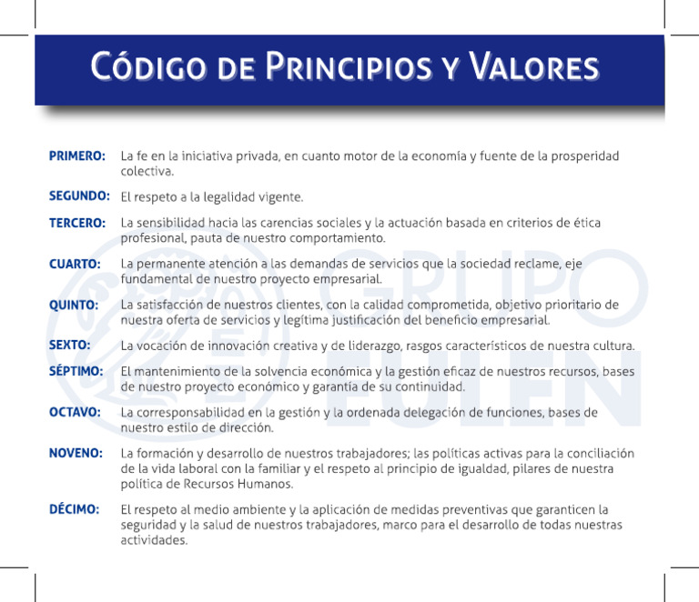 Codigo de Principios y Valores | PDF