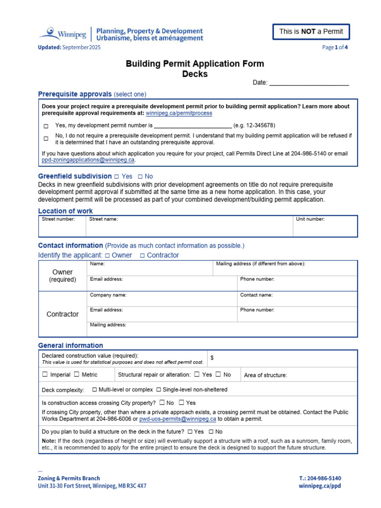 Winnipeg Deck Building Permit Guide | PDF
