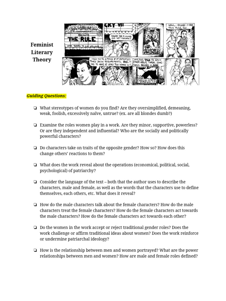 Feminist Theory - Guiding Questions | PDF