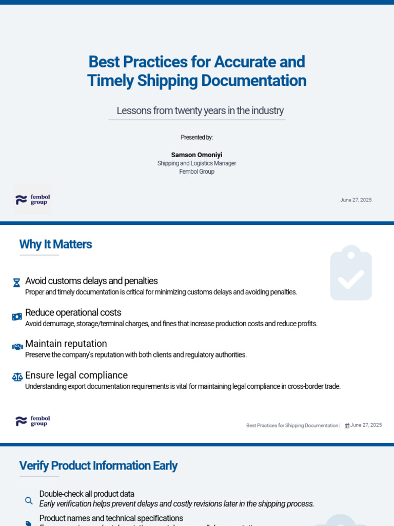 Shipping Documentation Best Practices PDF | PDF | Customs | Accuracy ...