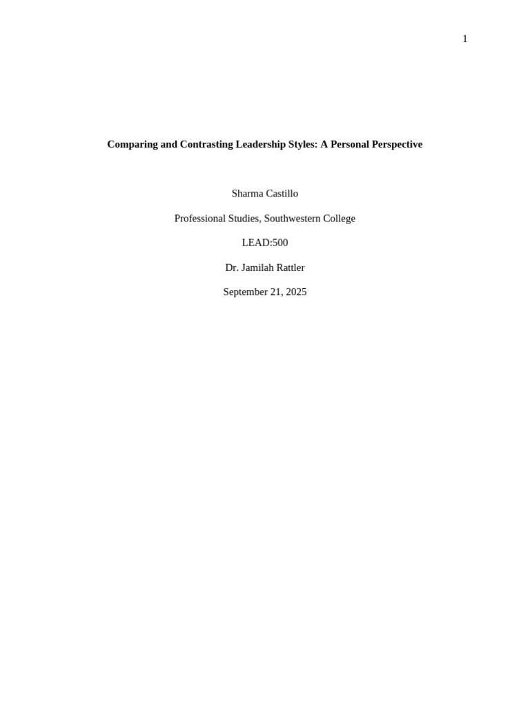 Comparing Leadership Styles: An Analysis | PDF | Leadership ...