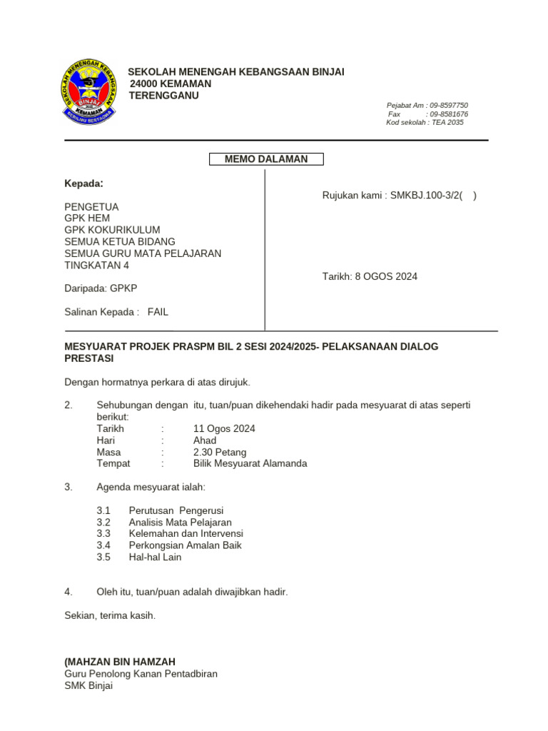 Laporan Dialog Prestasi | PDF