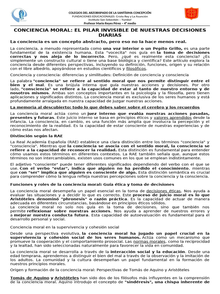 Conciencia Mora1 | PDF | Moralidad | Conciencia