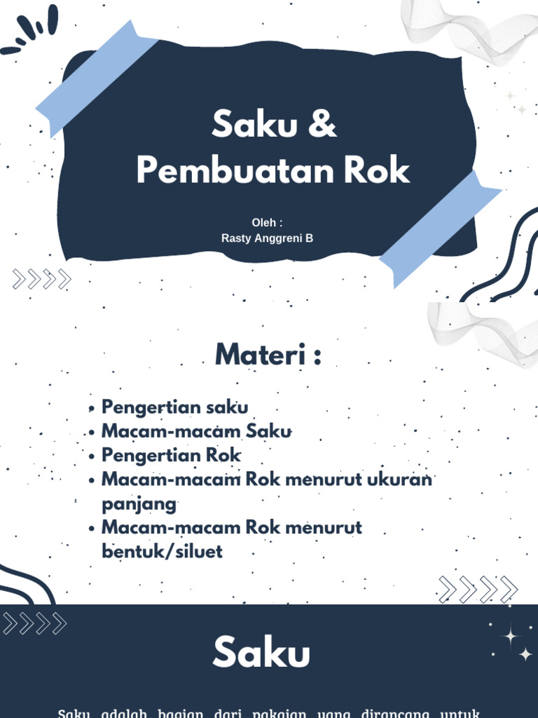 Panduan Saku dan Rok dalam Pakaian | PDF