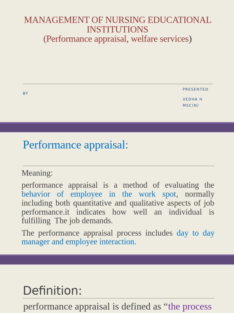 Management of Nursing Educational Institutions (Performance Appraisal) | PDF | Performance ...