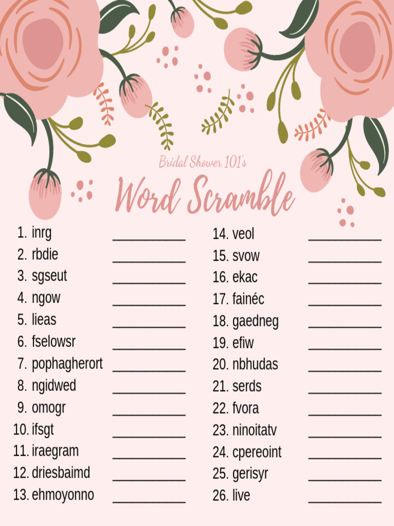 Word Scramble 1 | PDF