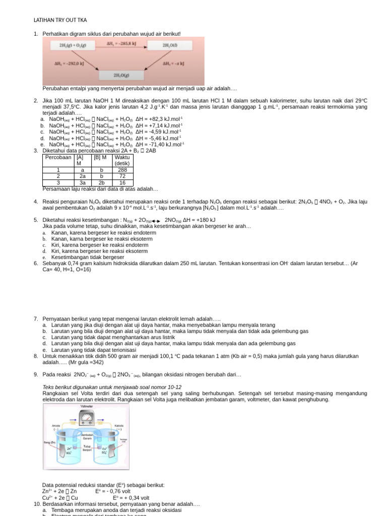Latihan Try Out Tka | PDF