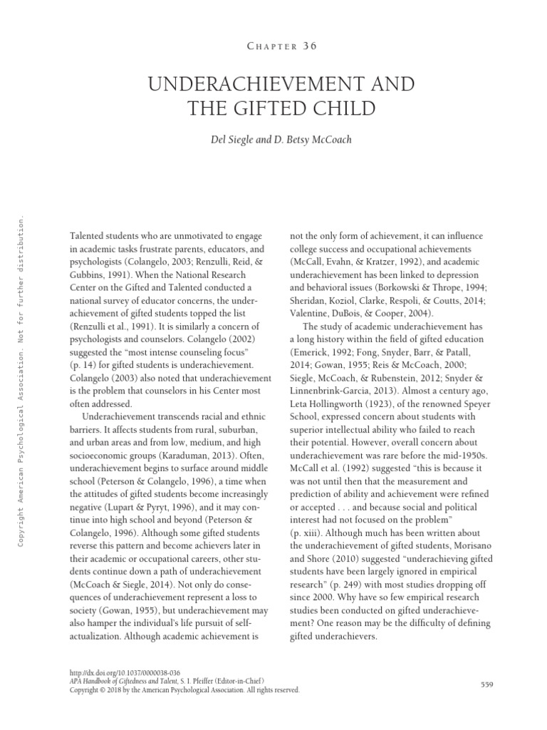 WK 2 - Underachievement and The Gifted Child | PDF | Intellectual ...