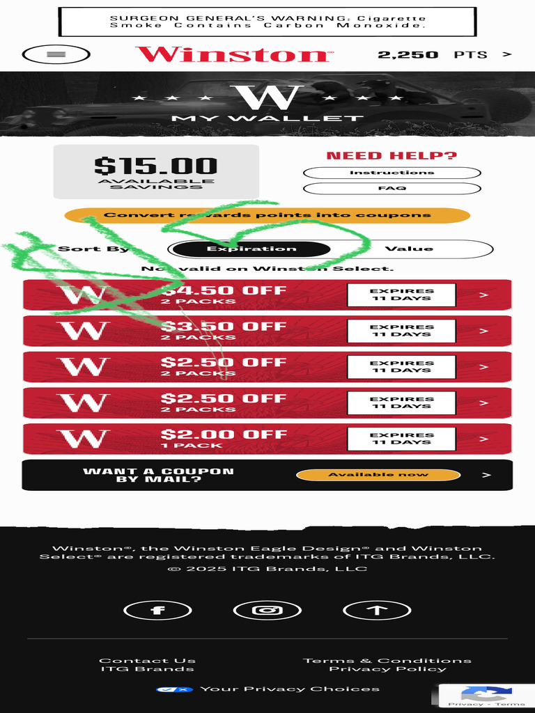 Winston Cigarettes Special Offers and Coupons 2 | PDF