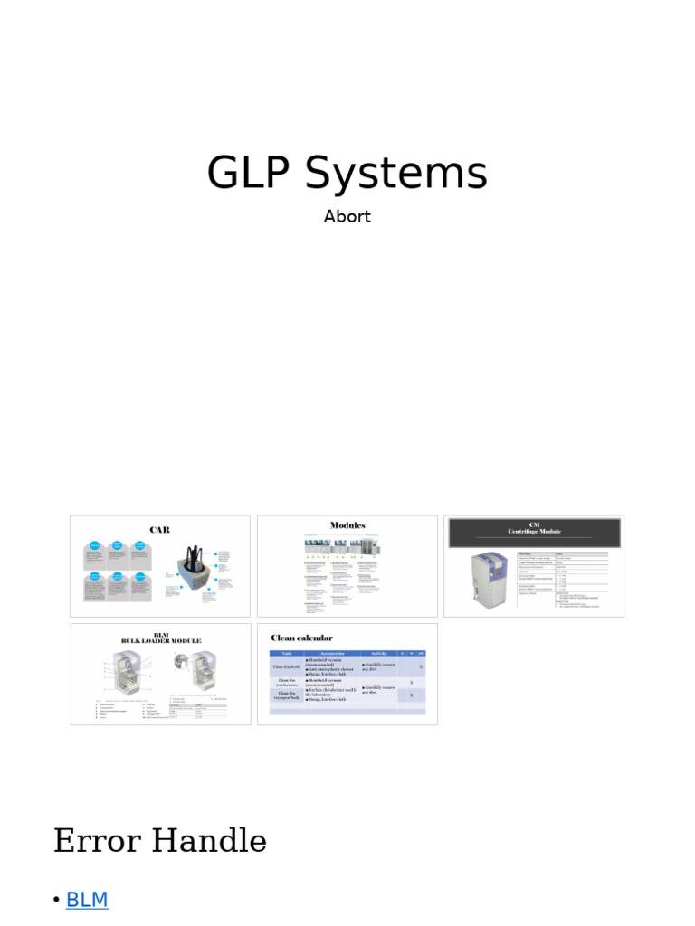 GLP Systems Module Maintenance Guide | PDF