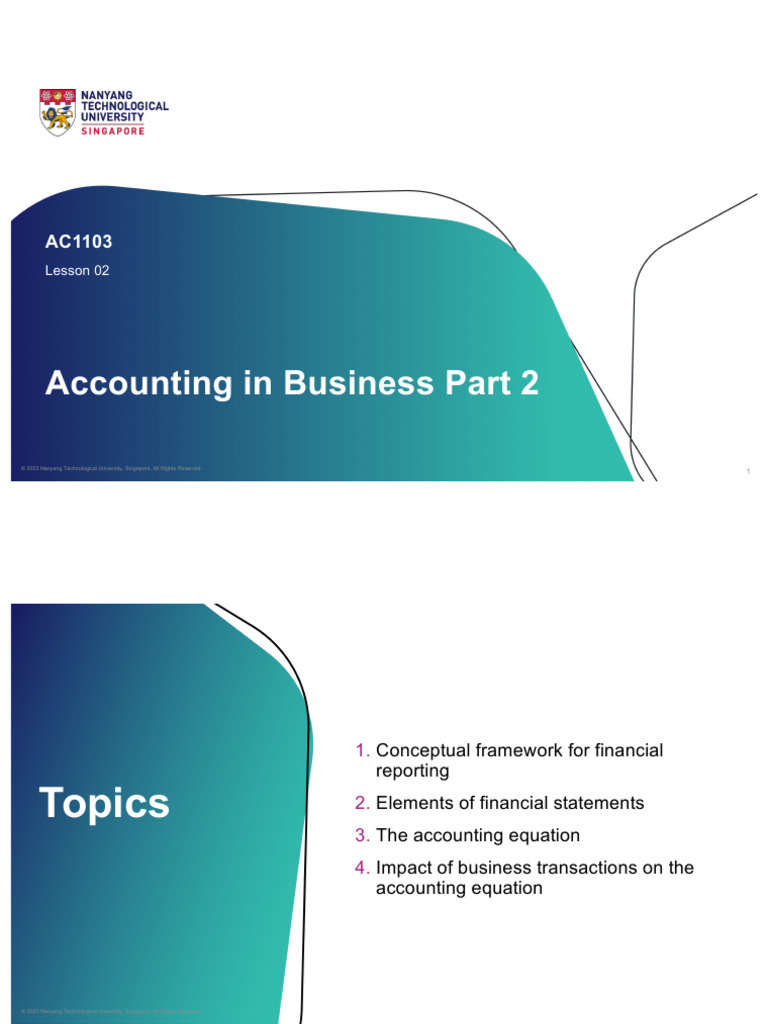 2324 S1 AC1103 Lesson 02 Slide Handouts | PDF | Equity (Finance ...