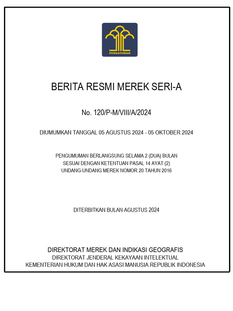Pengumuman Merek Seri-A 2024 | PDF