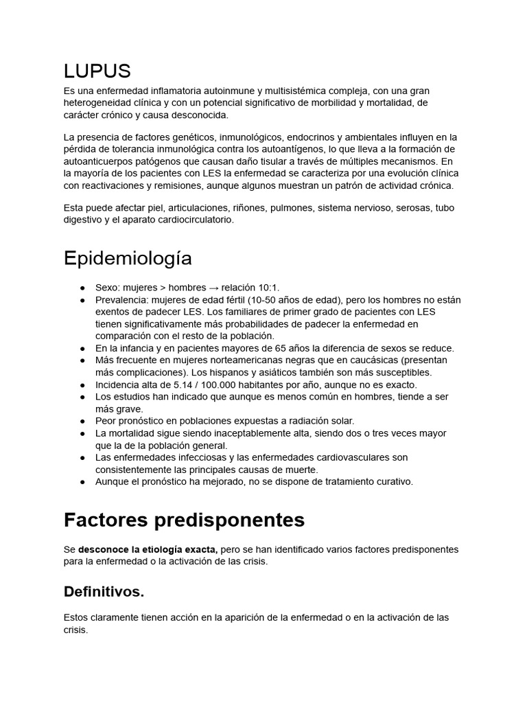 Lupus | PDF | Sistema inmune | Célula T