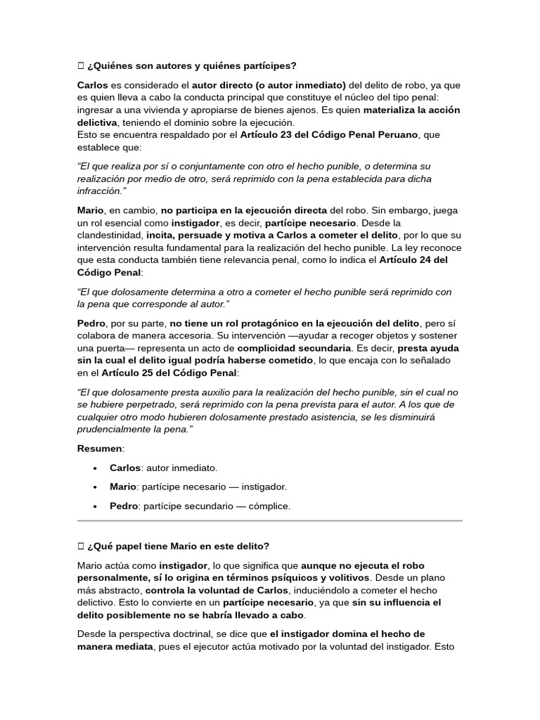 Caso de Penal | PDF | Robo | Castigos