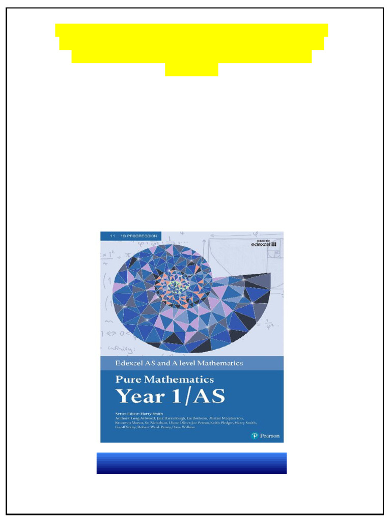 Edexcel AS and A Level Mathematics Pure Mathematics Year 1 AS Textbook e Book A Level Maths and ...