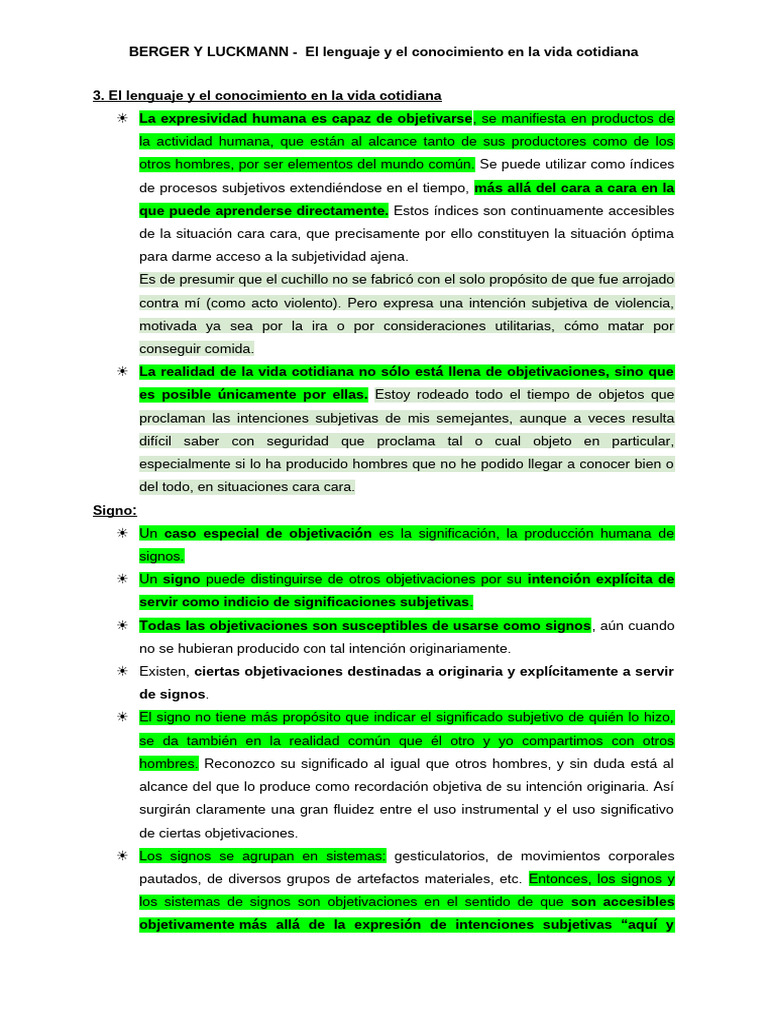 BERGER Y LUCKMANN - El Lenguaje y El Conocimiento en La Vida Cotidiana ...