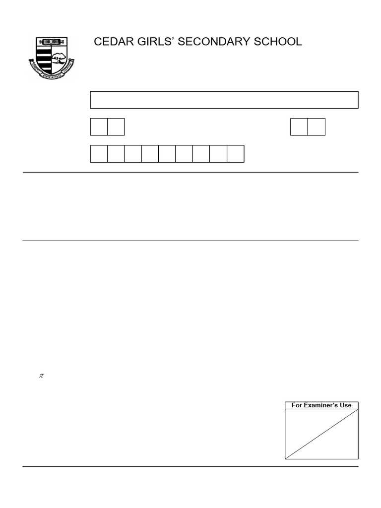 2024 Cgss s4 Math Prelim p2 QP | PDF | Area | Subscription Business Model