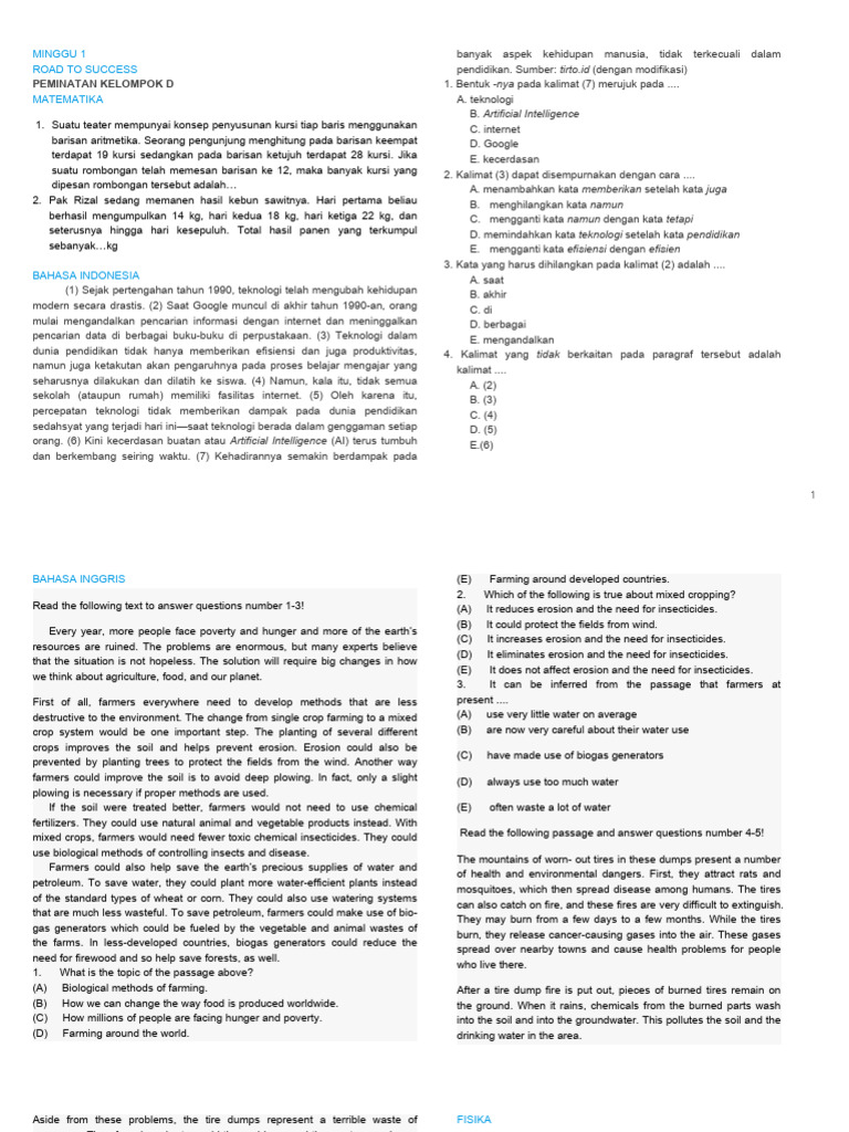 RTS Xii D Week 1 | PDF | Agriculture | Fires