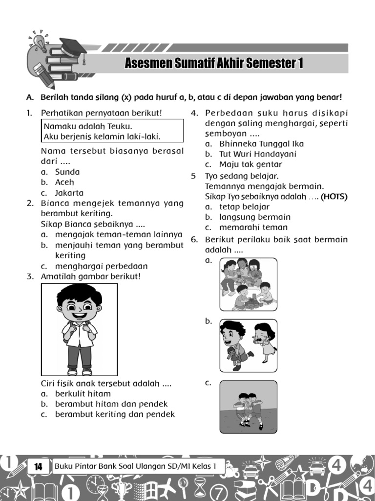 Contoh Soal PAS Ganjil Kelas 1 SD Pendidikan Pancasila | PDF