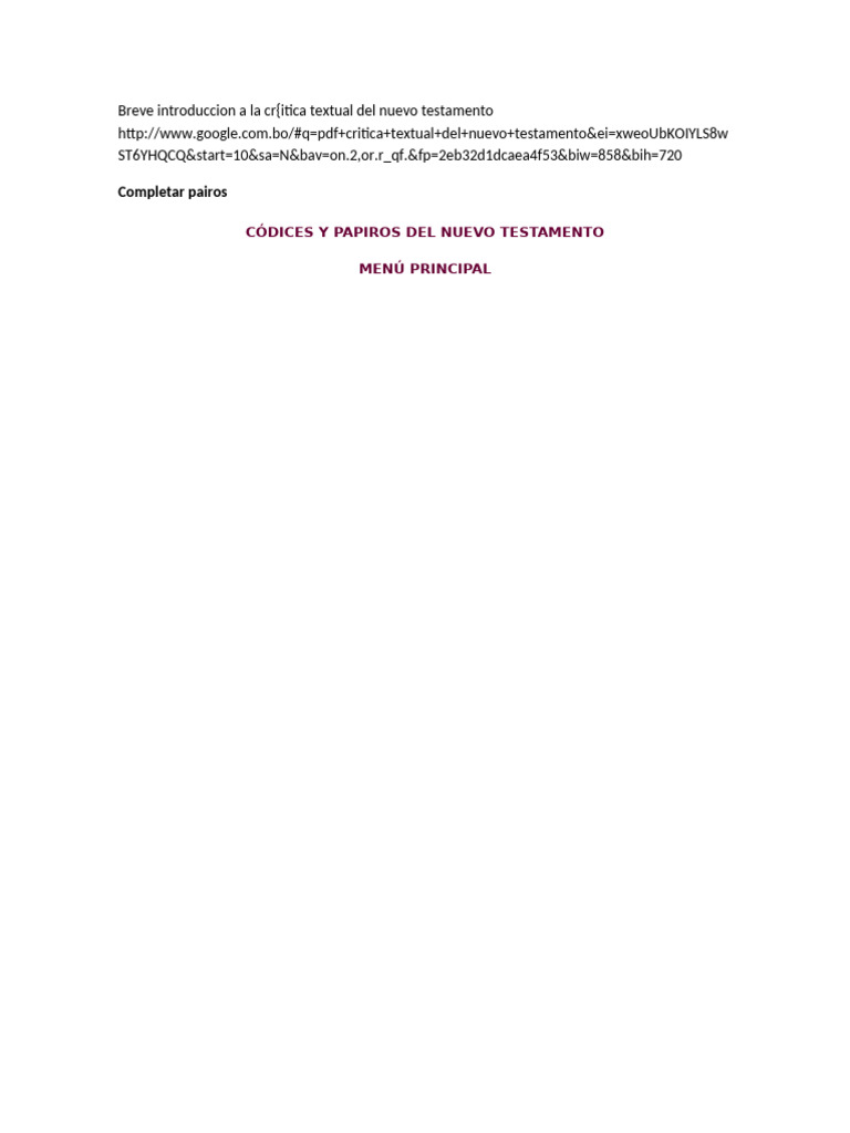 Crítica Textual del Nuevo Testamento | PDF | Nuevo Testamento | Crítica ...