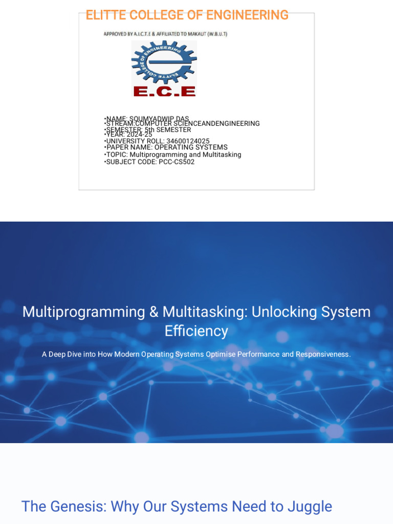 SOUMYADWIP DAS - Multiprogramming and Multitasking | PDF | Process (Computing) | Computer Science