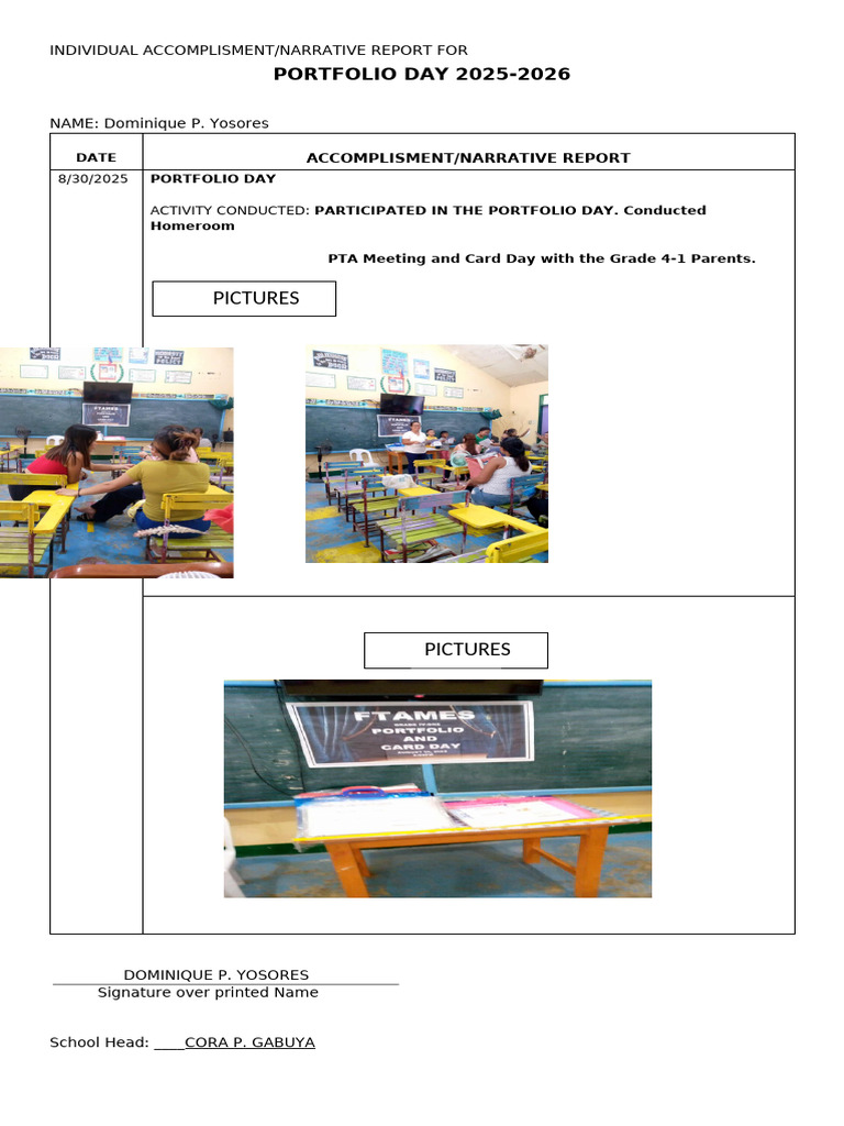 Portfolio Day Narrative Report 2025-2026 | PDF