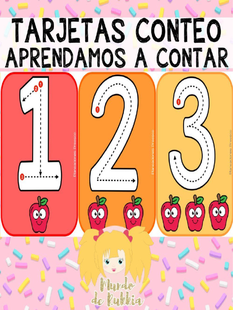 Tarjetas para Aprender A Contar Recopilado Por Mundo de Rukkia | PDF