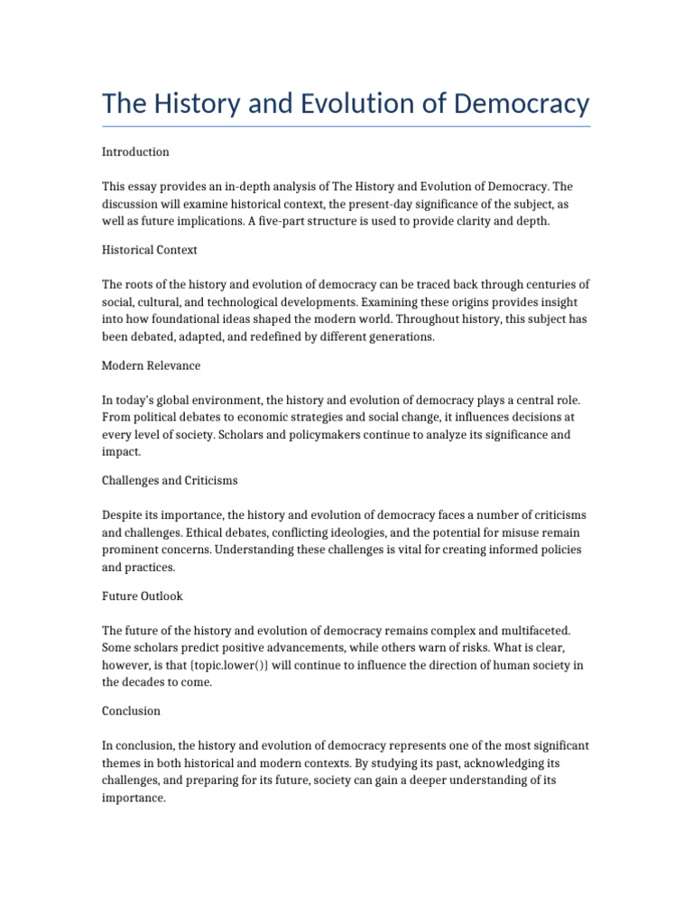 History and Evolution of Democracy | PDF