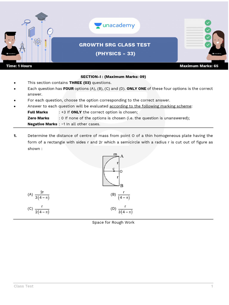 Physics - CT - 33 - Growth SRG - (27-09-2025) - SC | PDF | Force | Mass